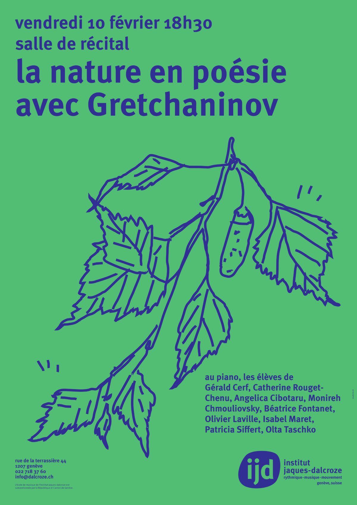la nature en poésie 10 février - Institut Jaques-Dalcroze